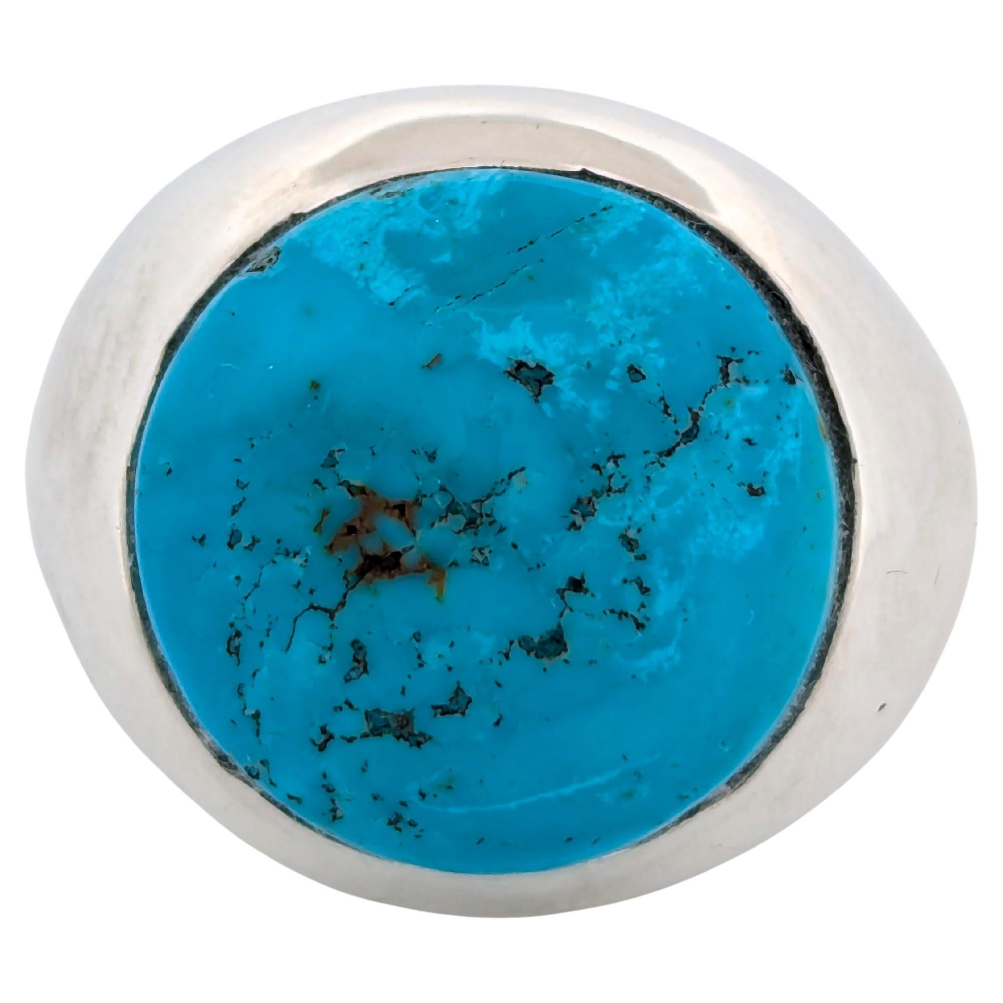 Red Mesa Sterling Silver Turquoise Ring By Rob Sherman, Single Stone ...
