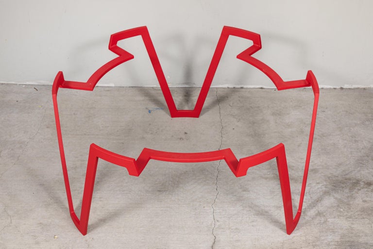 French Midcentury Red Metal Coffee Table at 1stDibs