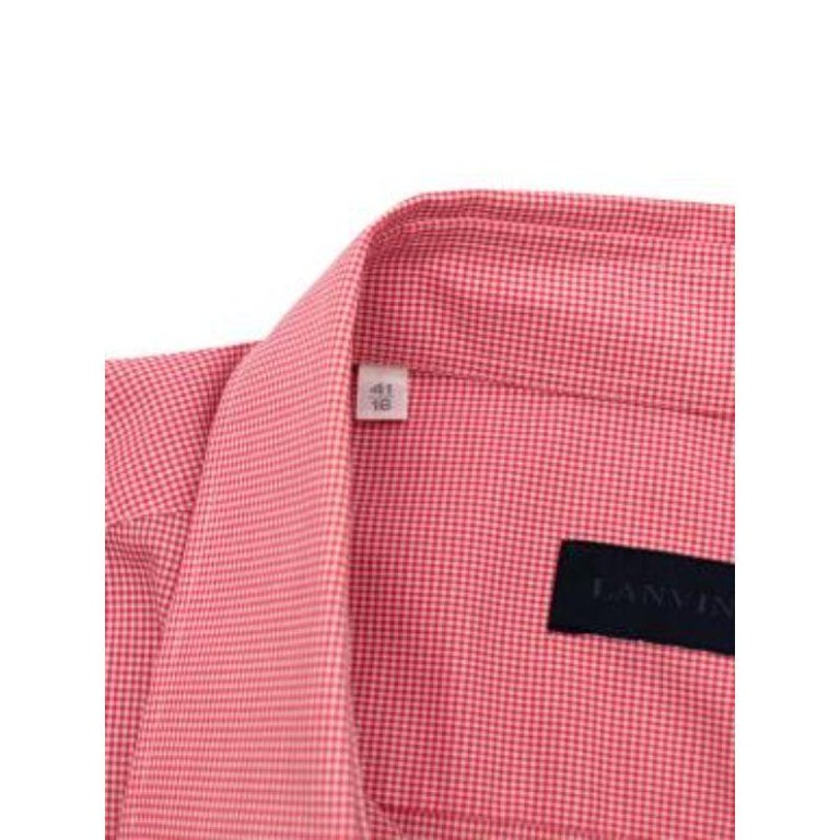 Red Micro Gingham Short Sleeve Shirt For Sale at 1stDibs