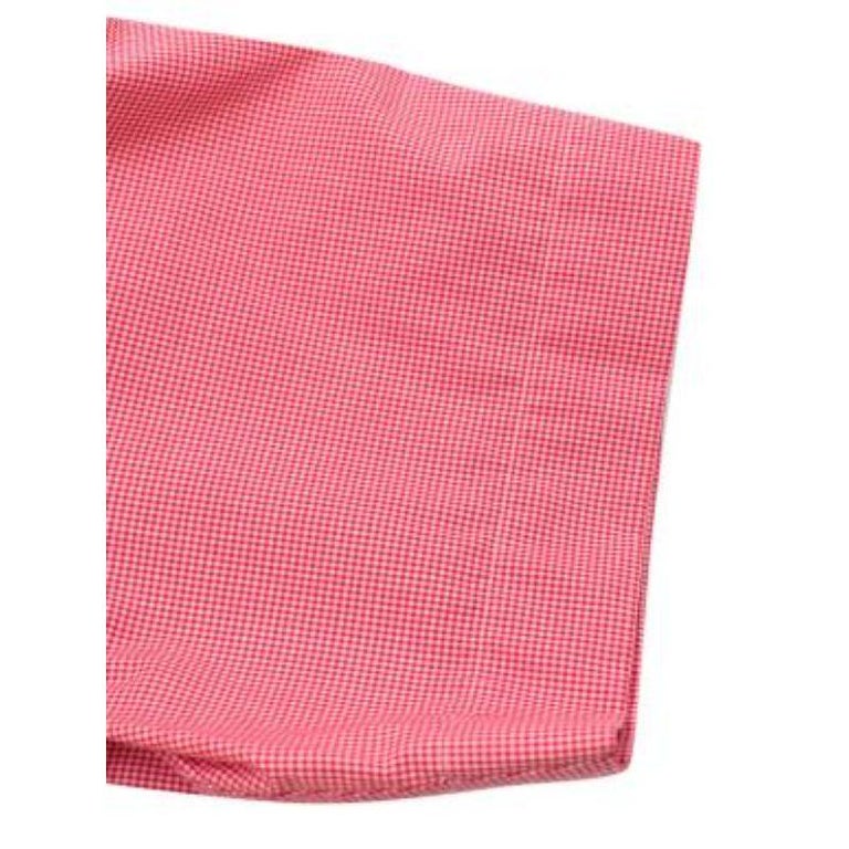 Red Micro Gingham Short Sleeve Shirt For Sale at 1stDibs