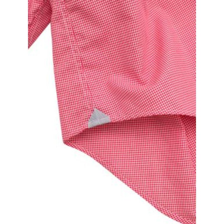 Red Micro Gingham Short Sleeve Shirt For Sale at 1stDibs