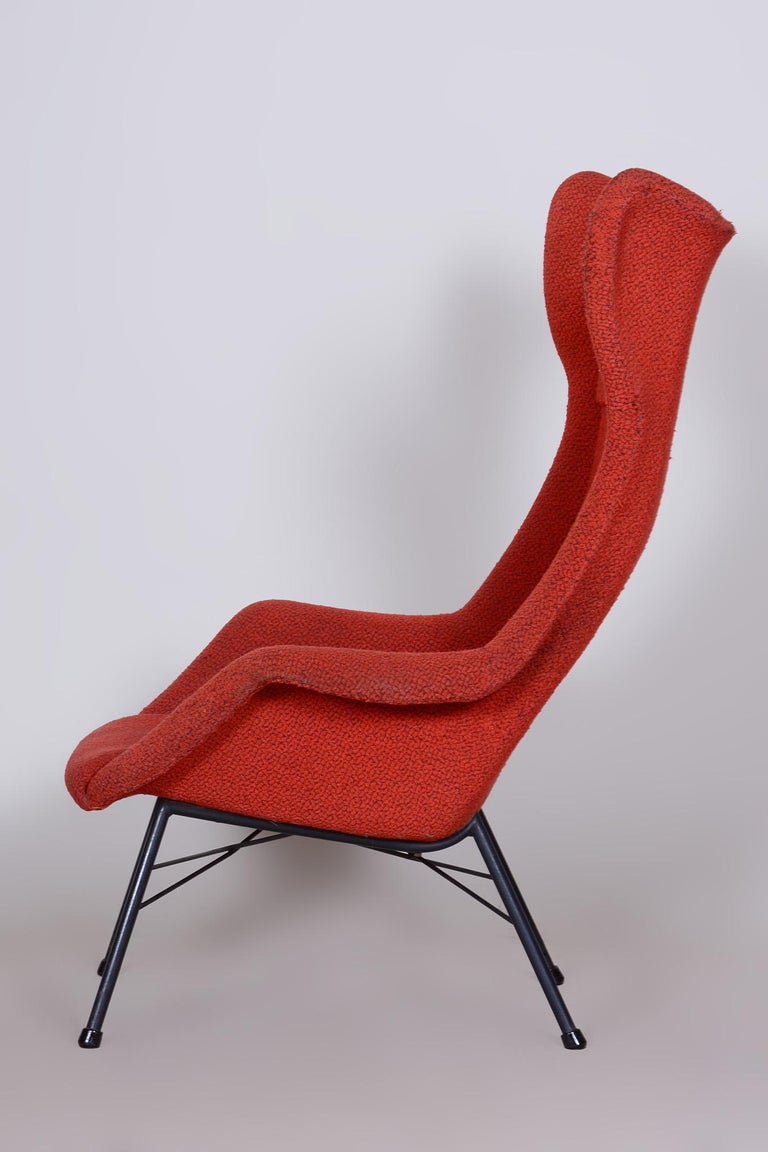 Red Mid Century Modern Armchair by Miroslav Navratil, Made in 1950s ...