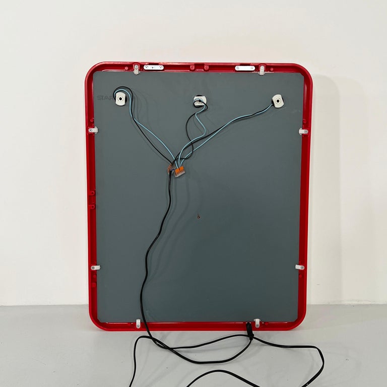 Red Mirror with Lights from Gedy, 1970s For Sale at 1stDibs