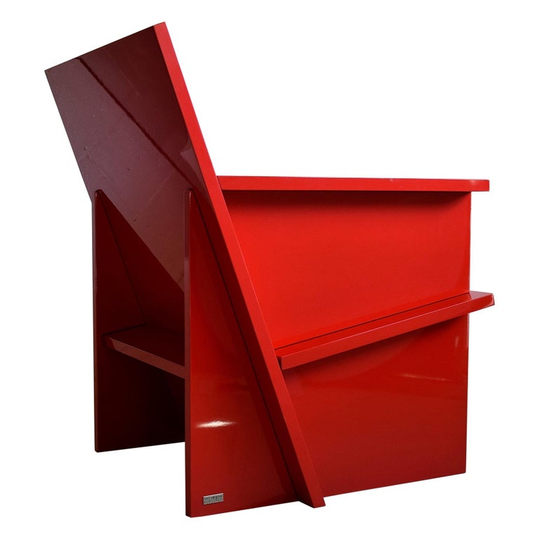 Red Modern Lounge Chair by Ruud Franken, the Netherlands For Sale at ...