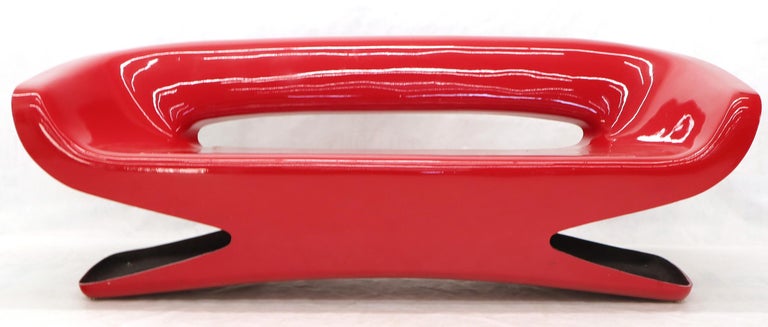Red Molded Fiberglass Bench Love Seat For Sale at 1stDibs