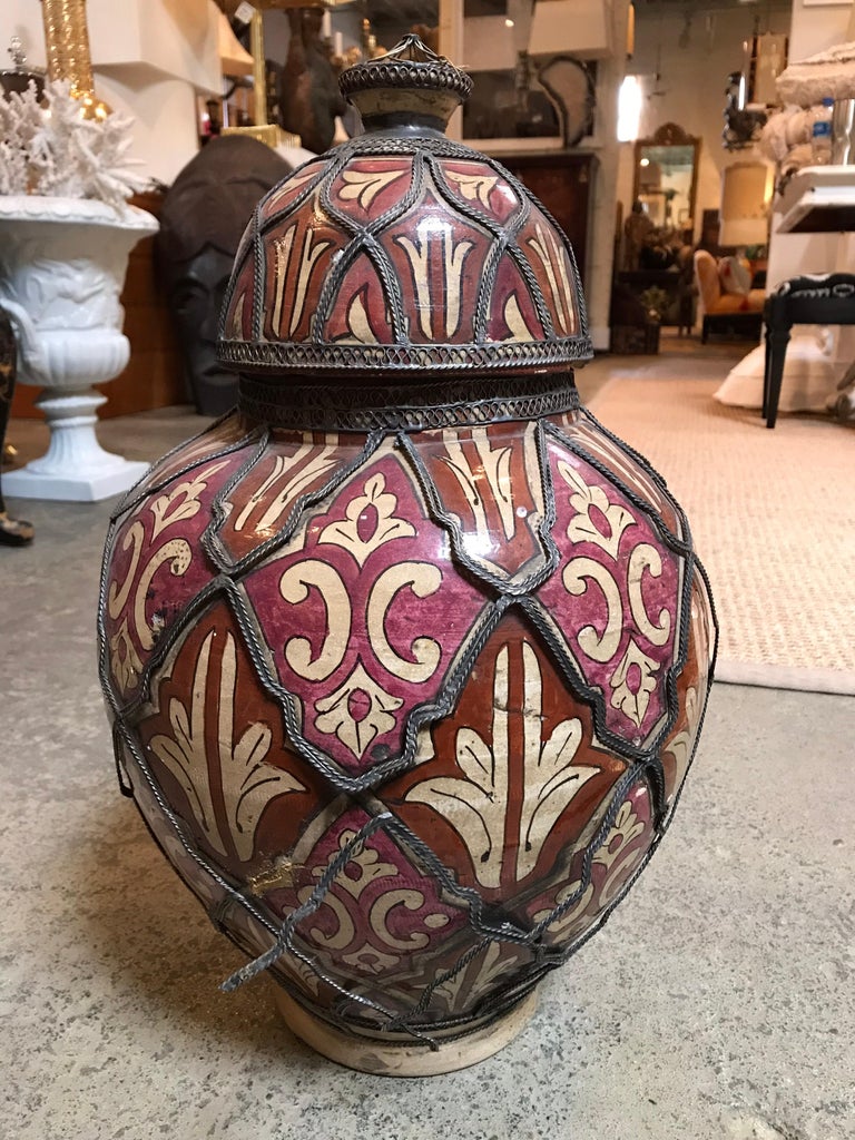 Red Moroccan Pot For Sale at 1stDibs