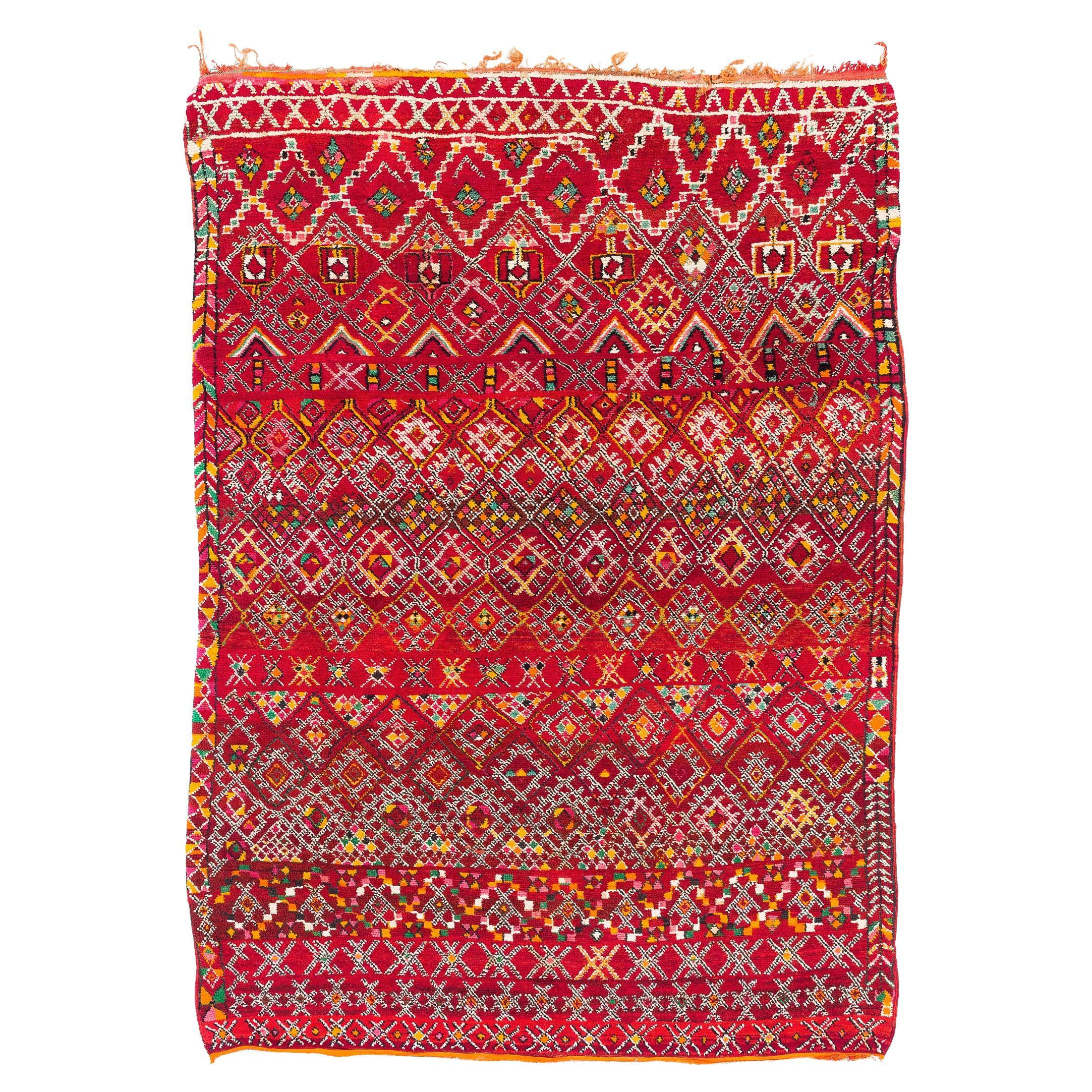 Vintage Moroccan Shag Rug with Polychromatic Geometric Patterns from ...