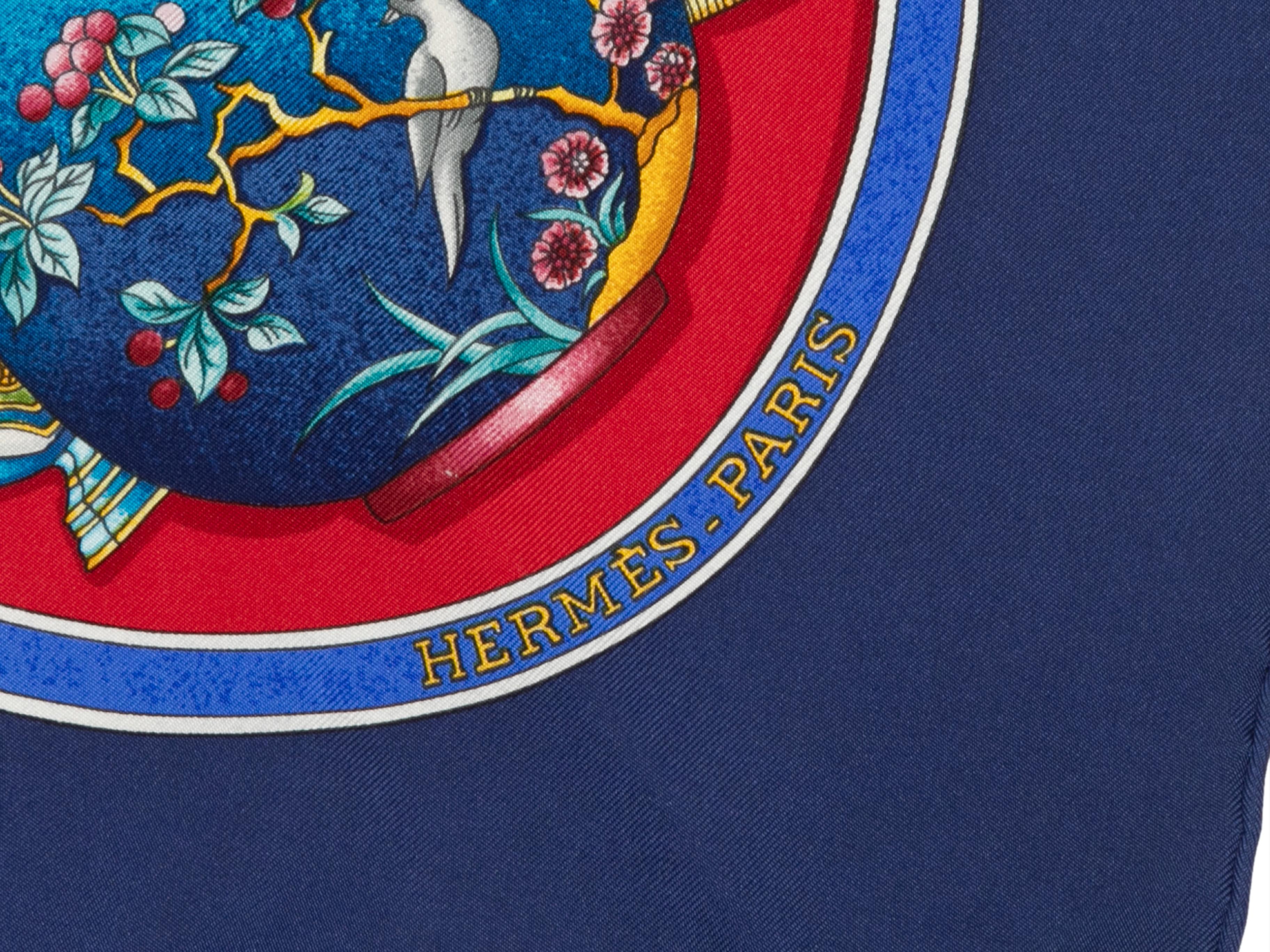Red and Multicolor Hermes Qu'Importe Le Flacon Motif Printed Silk Scarf ...