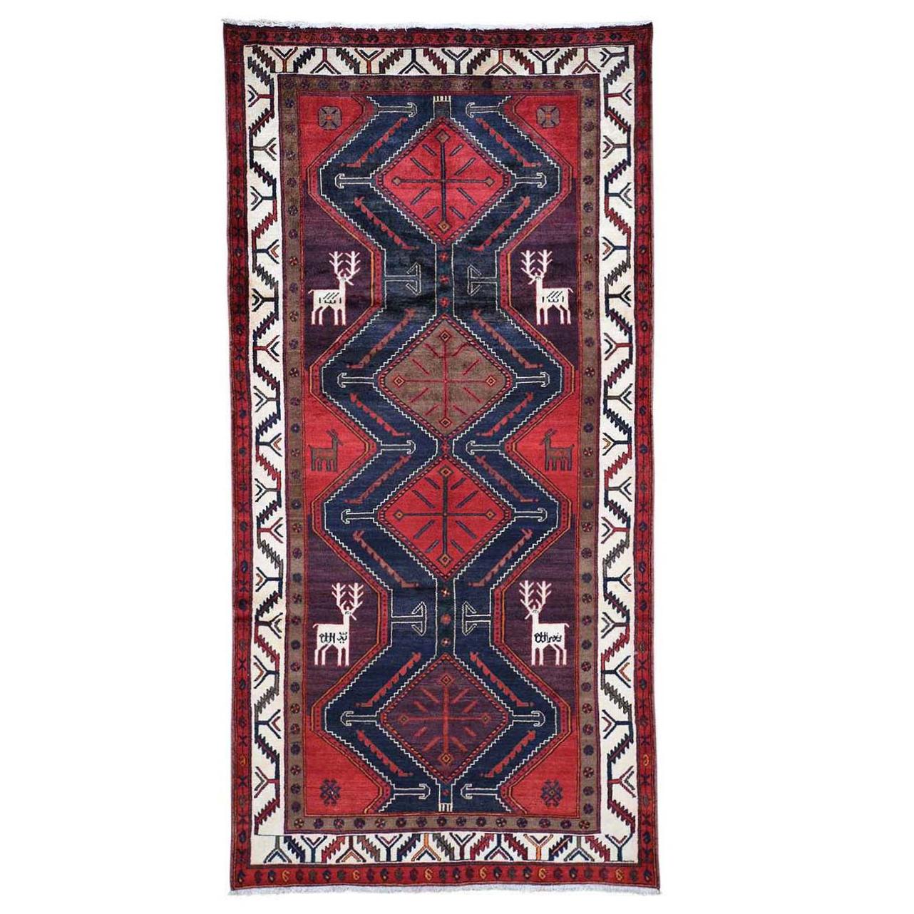Bakhtiari Garden Design Hand Knotted Pure Wool Wide Runner Rug For Sale ...