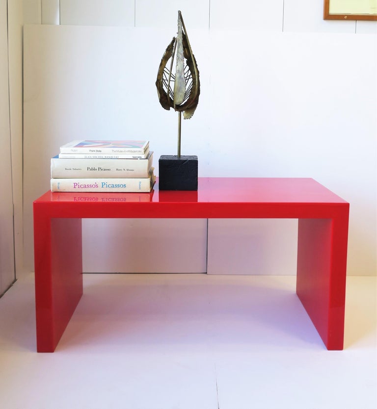 Red Acrylic Bench or Cocktail Table For Sale at 1stDibs