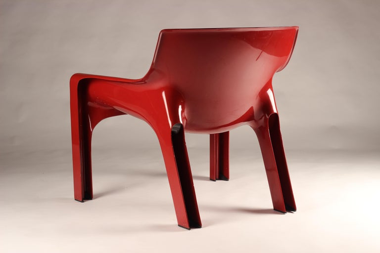 Red Original Lounge Chair Vicario Designed by Vico Magistretti Made by ...