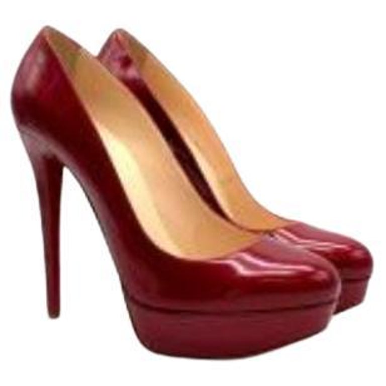 Red patent leather Bianca 140 platform heeled pumps For Sale at 1stDibs