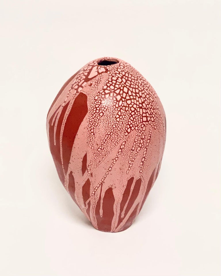 Red/Pink Dragon Egg Vase by Astrid Öhman For Sale at 1stDibs