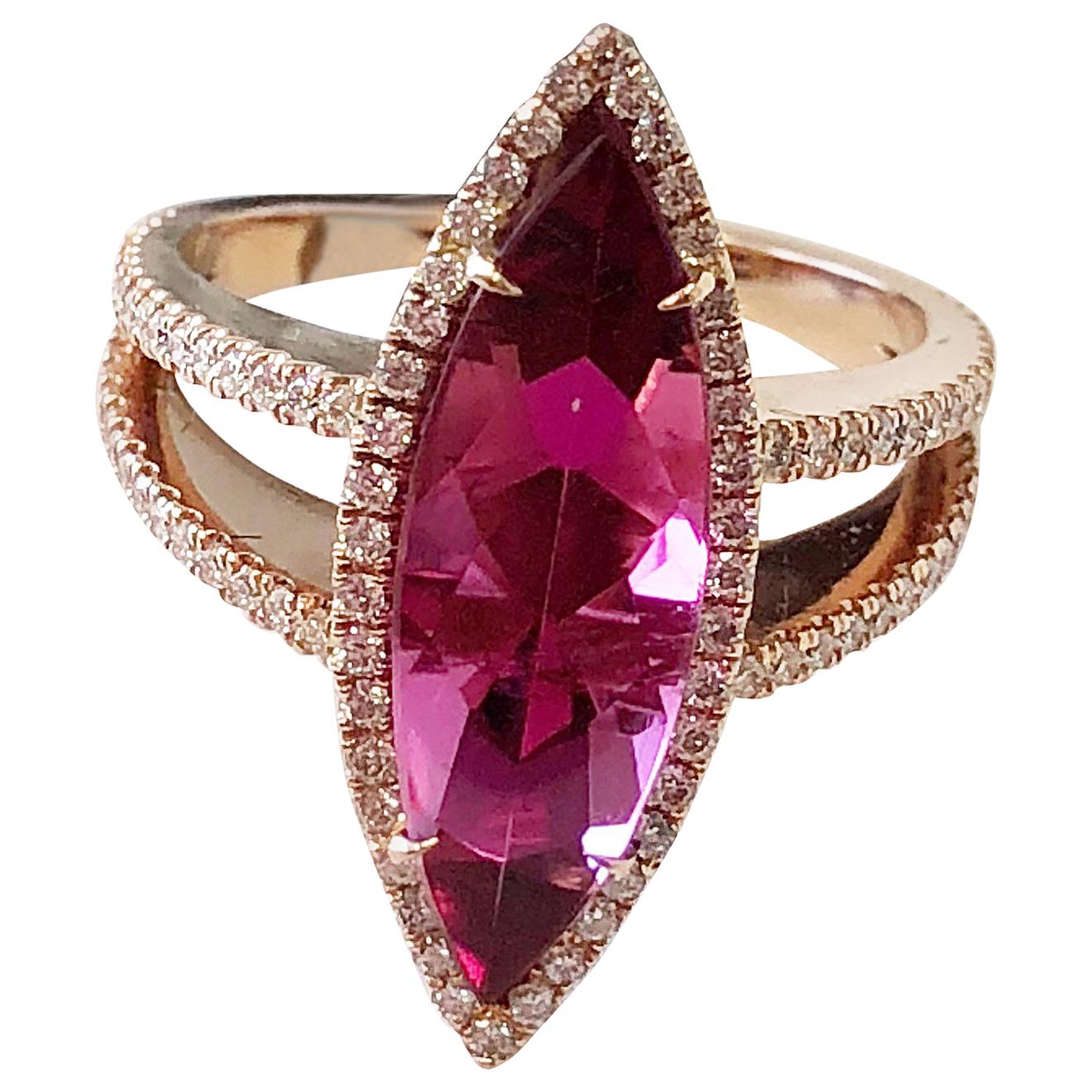 Round, Marquis and Princess Diamond Double Halo Ring 18 Karat White and ...