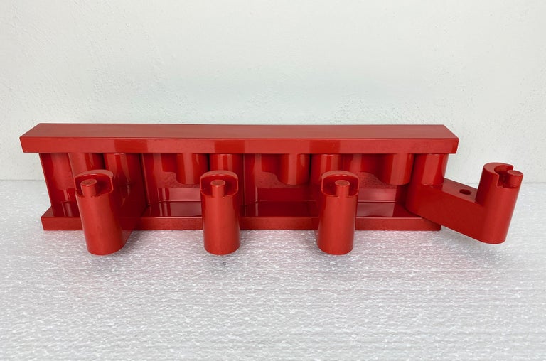 Red Plastic Wall Hook Coat Rack "Minivip" Benanti and Brunori for Velca ...