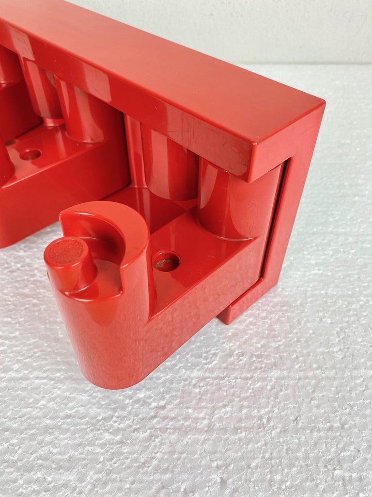 Red Plastic Wall Hook Coat Rack "Minivip" Benanti and Brunori for Velca ...