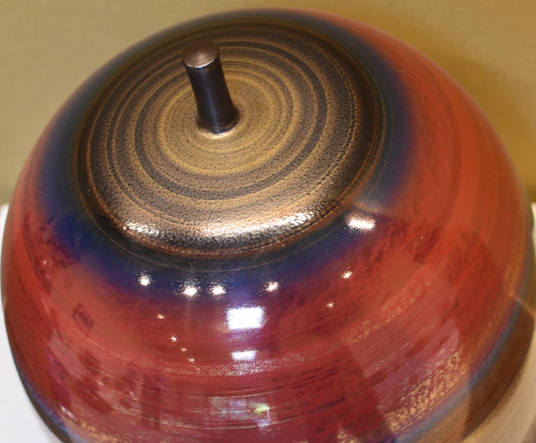 Red Platinum Hand-Glazed Porcelain Vase by Japanese Contemporary Master ...