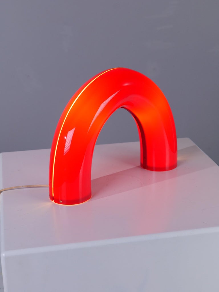 red pop art bow ring table lamp by Temde For Sale at 1stDibs