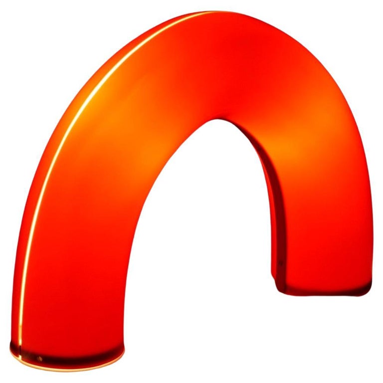red pop art bow ring table lamp by Temde For Sale at 1stDibs