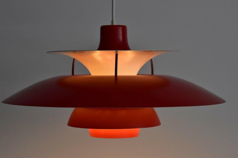 Red Poul Henningsen PH 5 Pendant Lamp by Louis Poulsen, Denmark For ...
