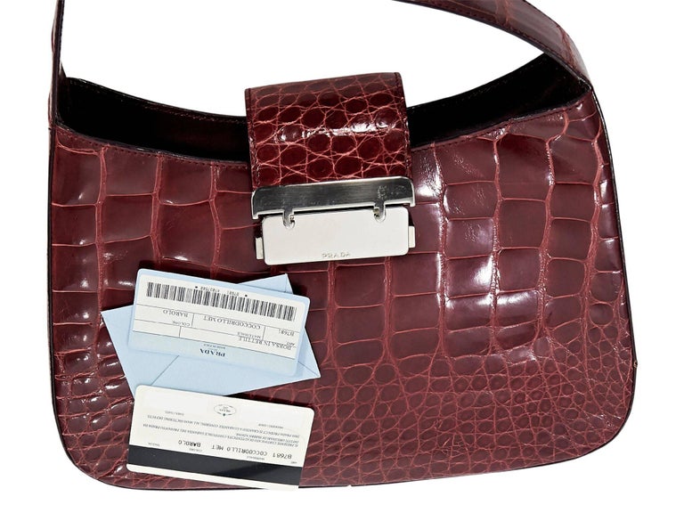 Red Prada Alligator Shoulder Bag For Sale at 1stDibs | prada alligator bag