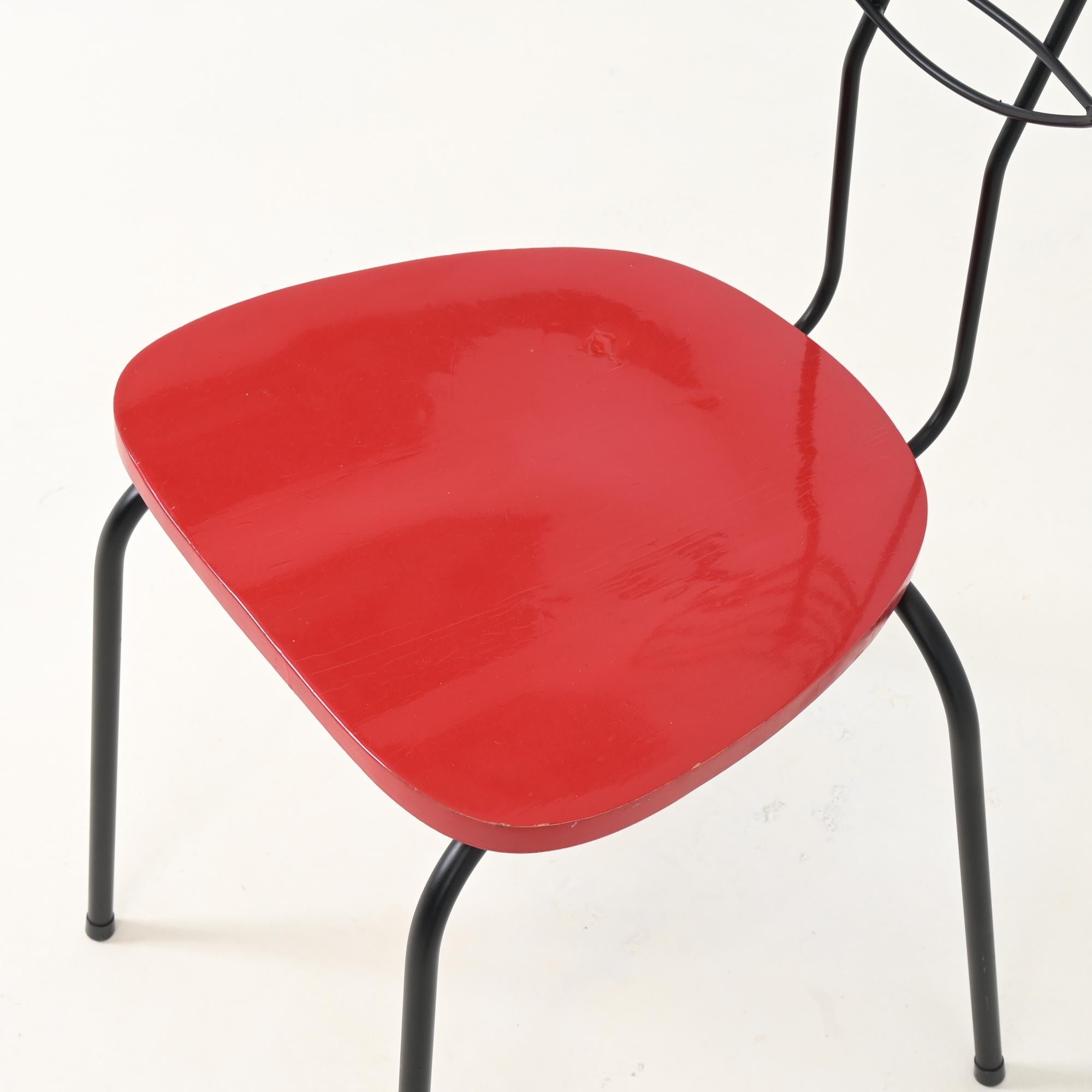 Red Radar Chair attributed to Willy Van Der Meeren For Sale at 1stDibs