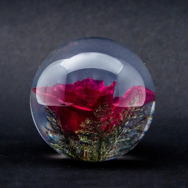 Red Rose Paperweight For Sale at 1stDibs | rose paper weight