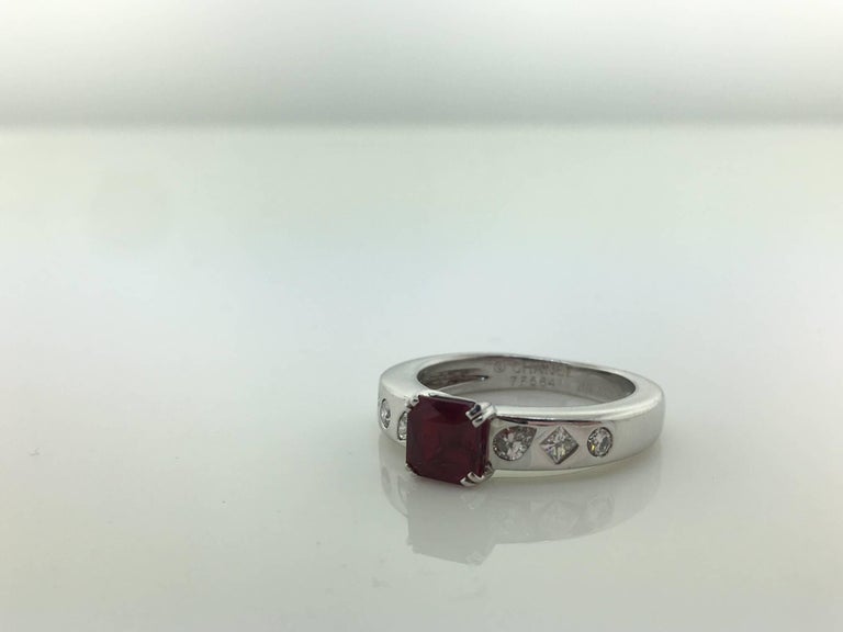 Chanel Red Ruby and Diamond Solitaire Ring 18 Karat White Gold’ For ...