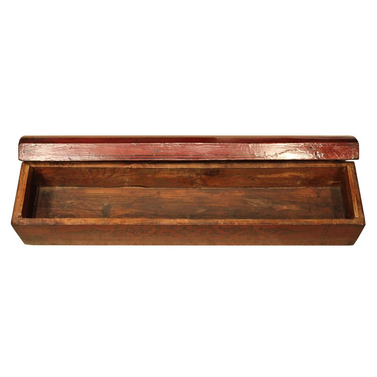 Red Scroll Box at 1stDibs