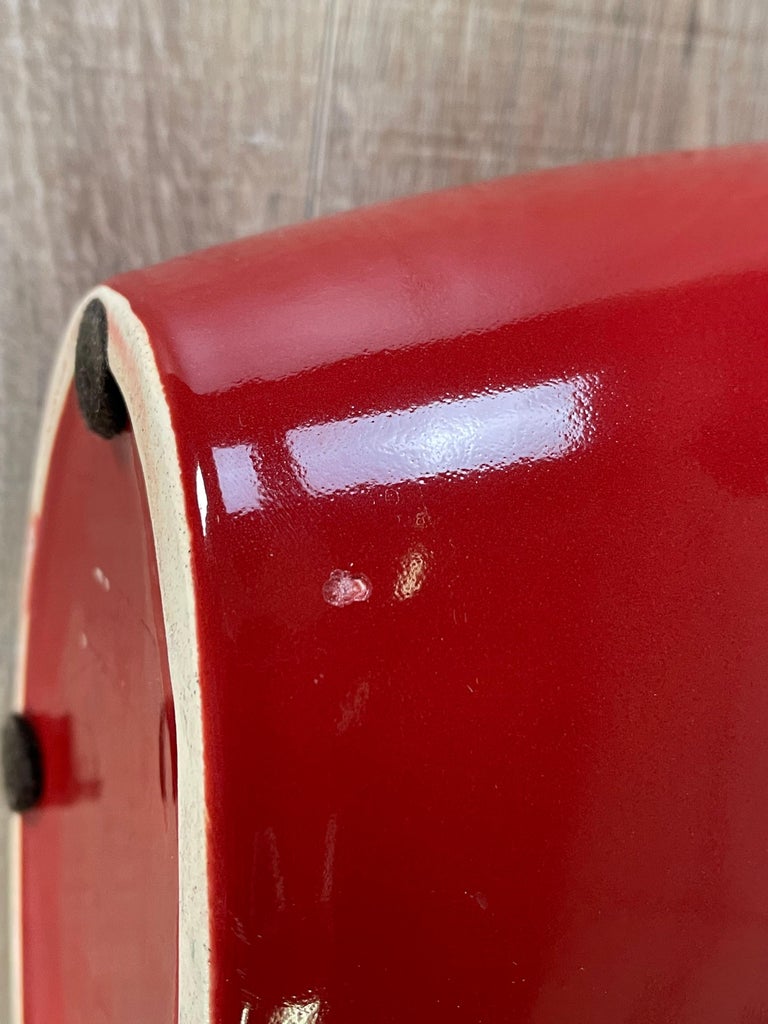 Red Sculptural Ceramic Vase For Sale at 1stDibs