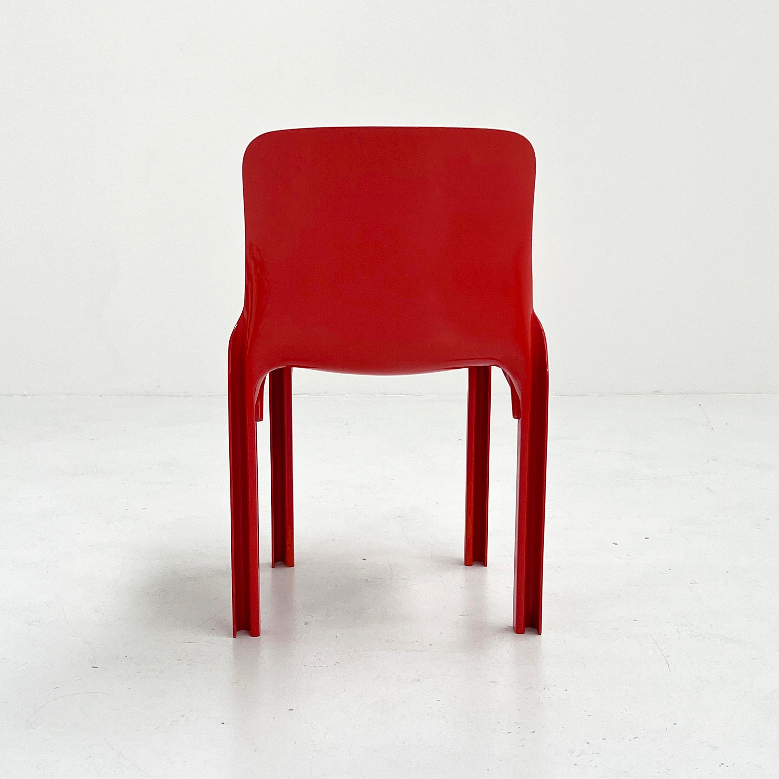 Red Selene Chair by Vico Magistretti for Artemide, 1970s at 1stDibs