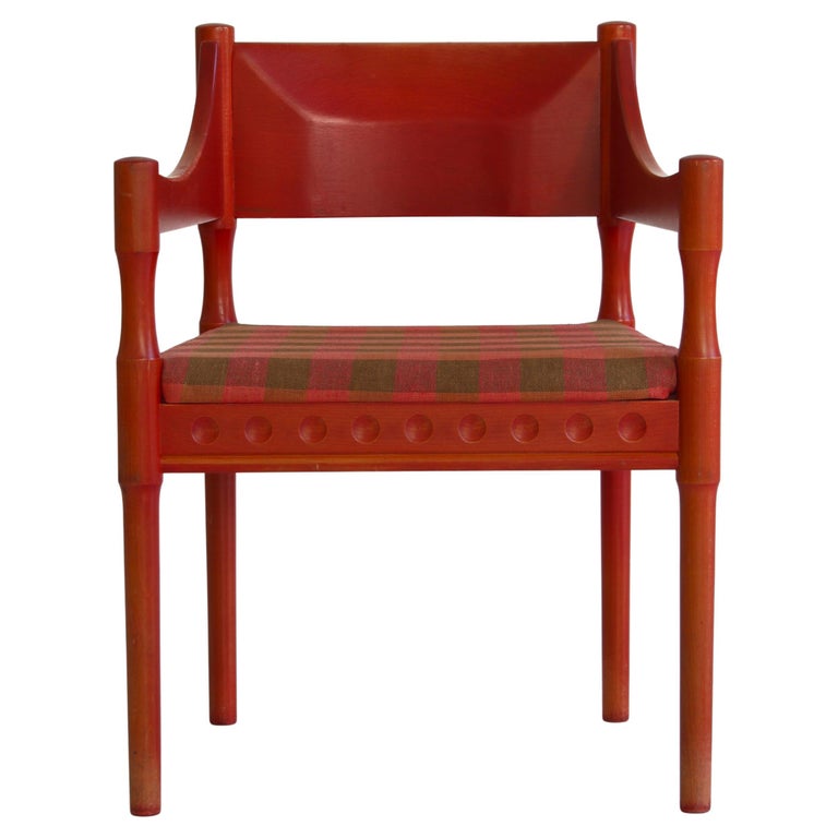 Red Stained Scandinavian Modern Armchair from "Nässjö Stolfabrik ...