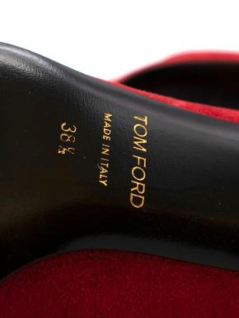 Red Suede Pointed Toe Shoes with Gold Heel For Sale at 1stDibs | red ...