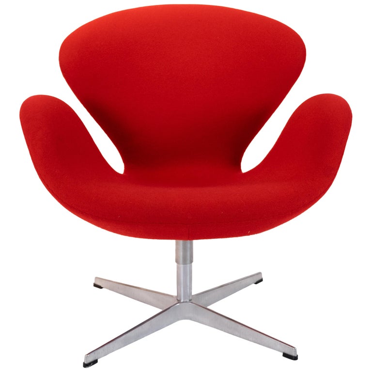 Red Swan Chair, Model 3320, Designed by Arne Jacobsen in 1958 at 1stDibs