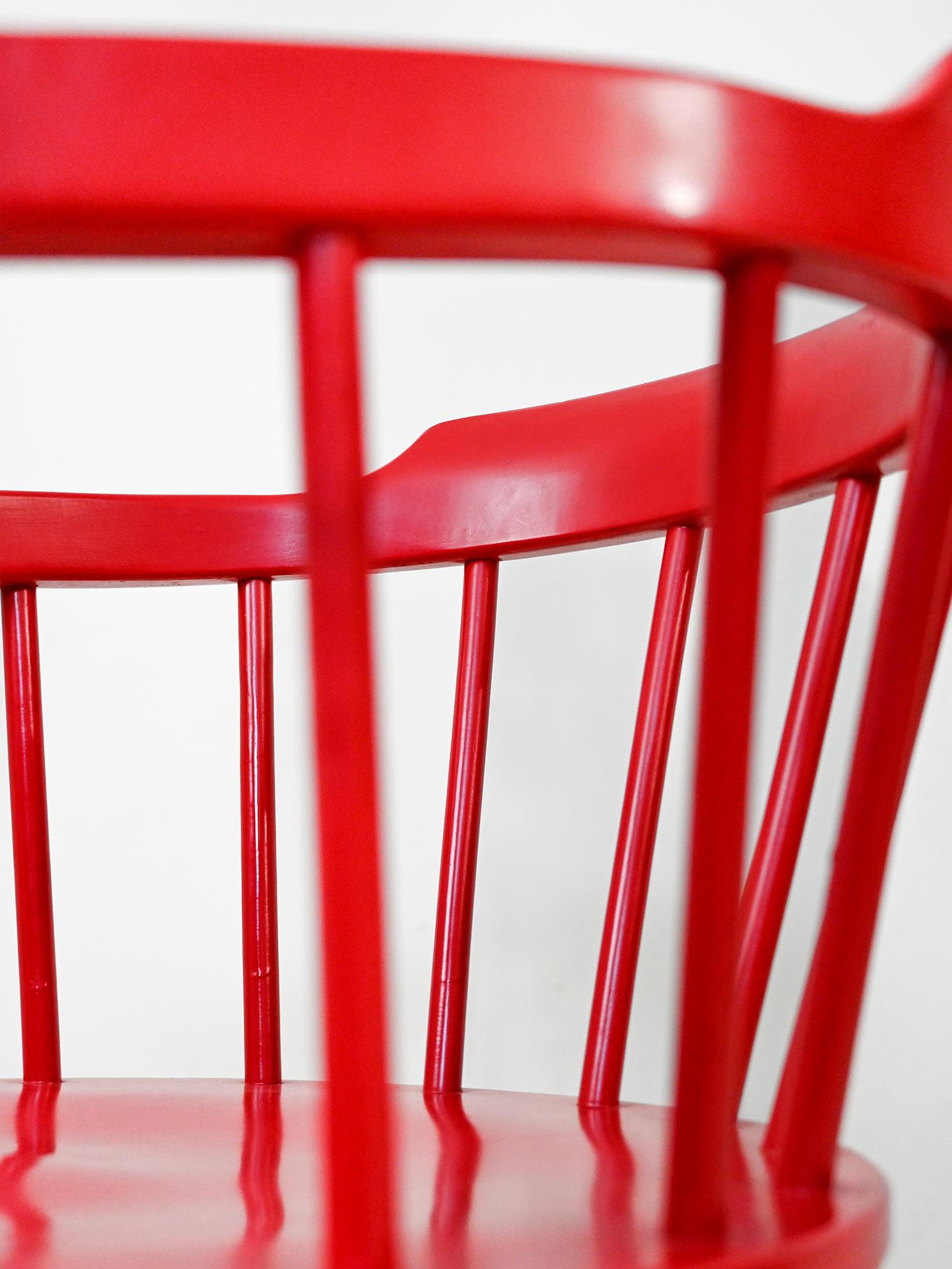 Red Swedish Chair For Sale at 1stDibs