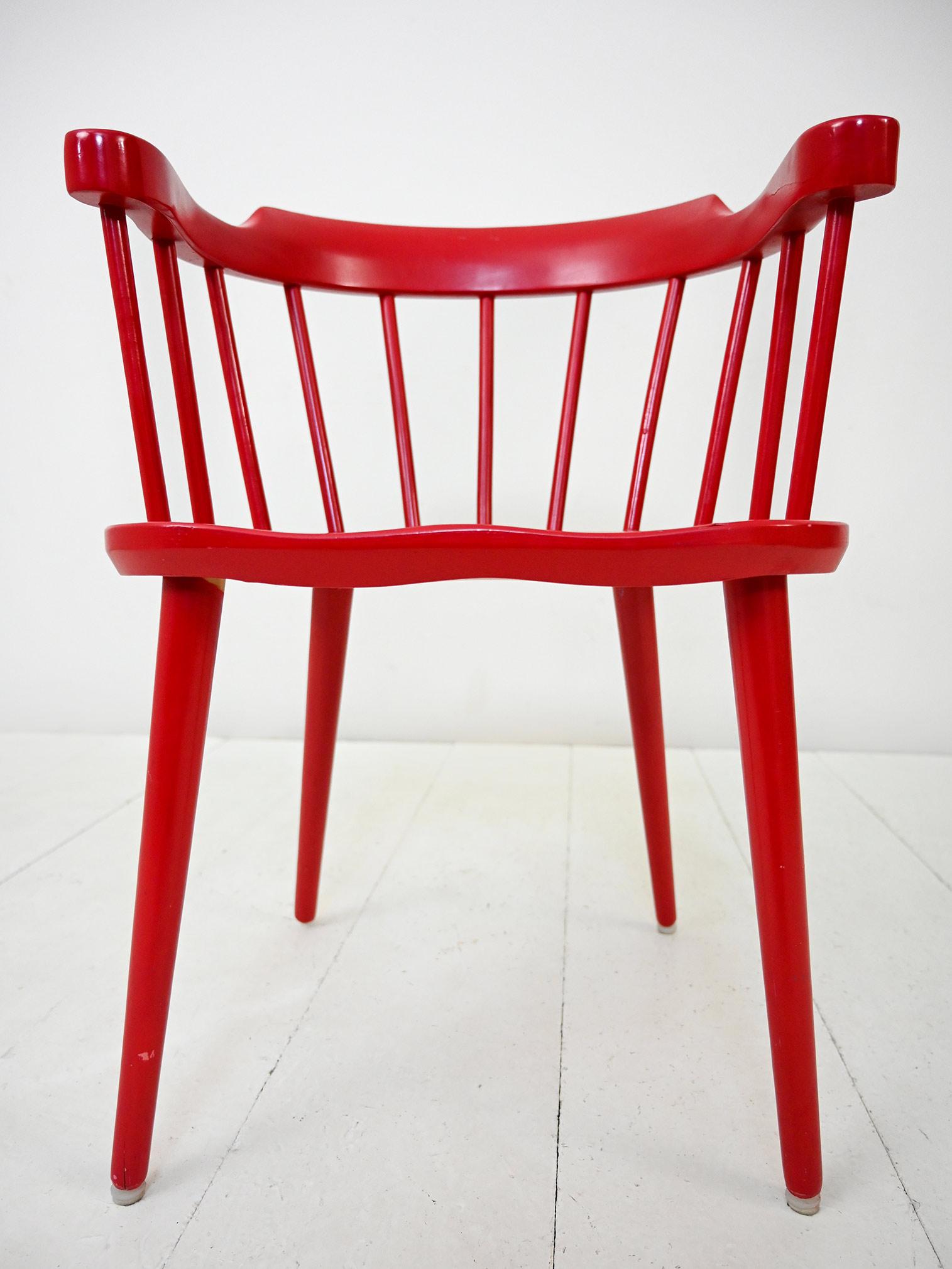 Red Swedish Chair For Sale at 1stDibs
