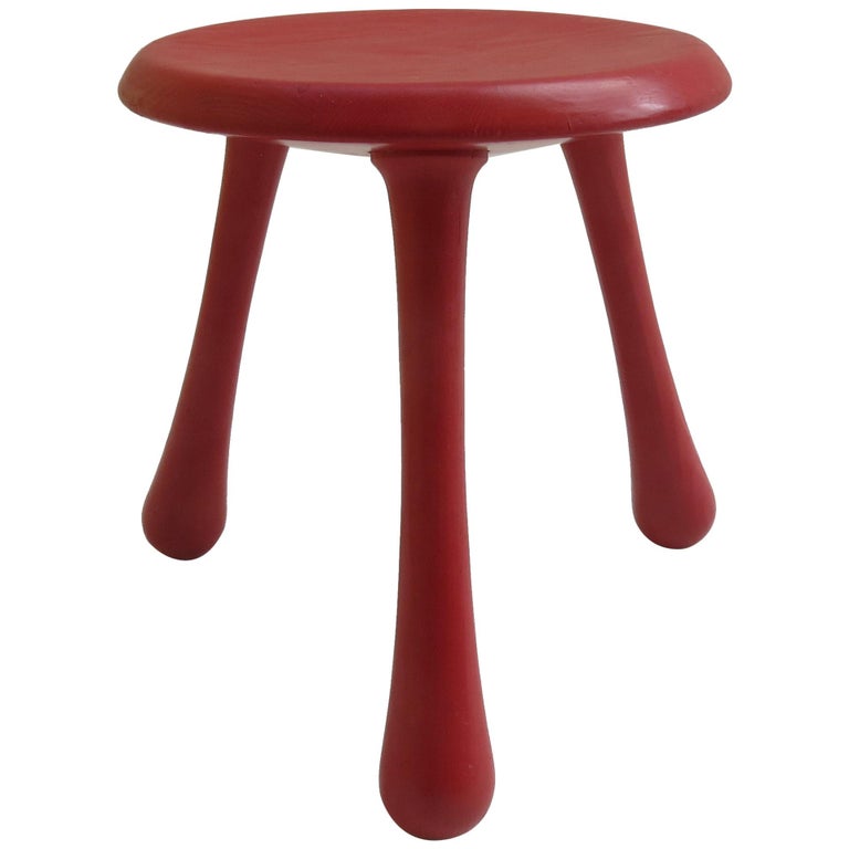 Red Three-Legged Stools by Ingvar Kamprad for Habitat at 1stDibs