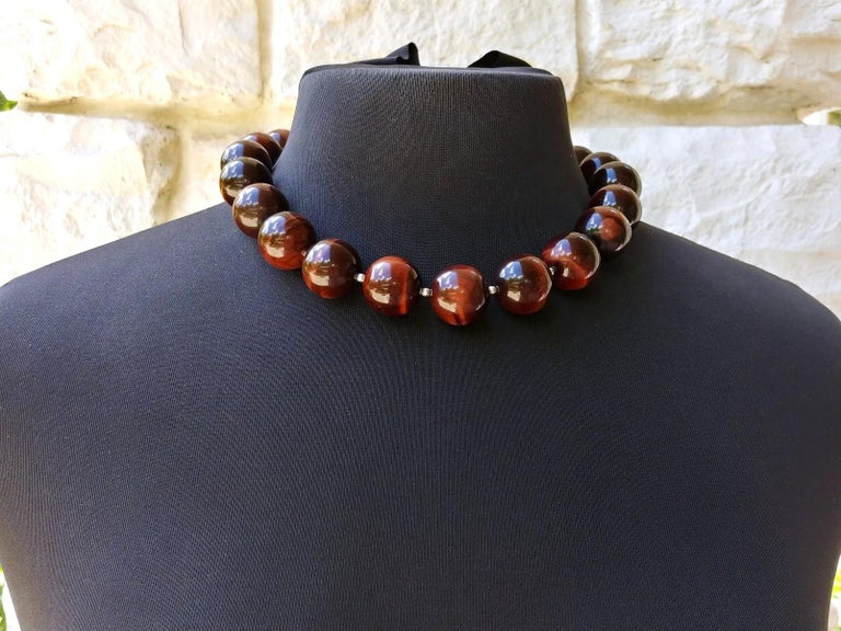 Red Tiger Eye Necklace For Sale at 1stDibs