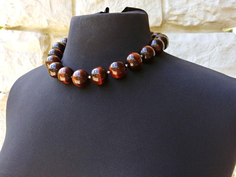 Red Tiger Eye Necklace For Sale at 1stDibs