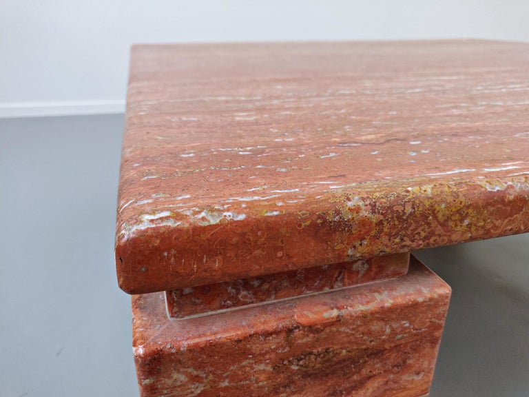 Red Travertine Coffee Table at 1stDibs