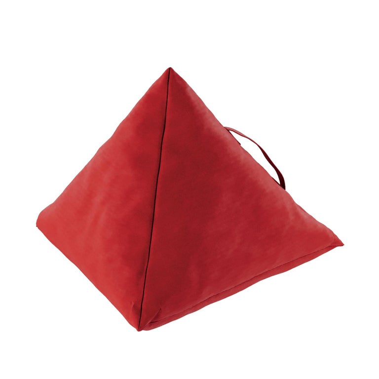 Red Triangle Shaped Pillow, Modern Decorative Eye-Catching Cushion For ...