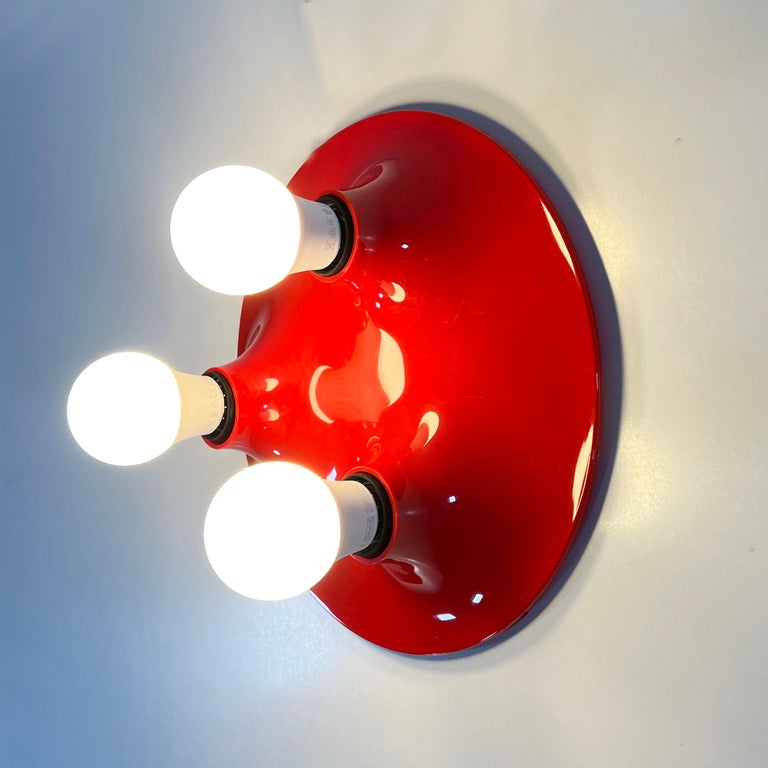 Red Triteti Wall Light by Vico Magistretti for Artemide, 1960s at 1stDibs