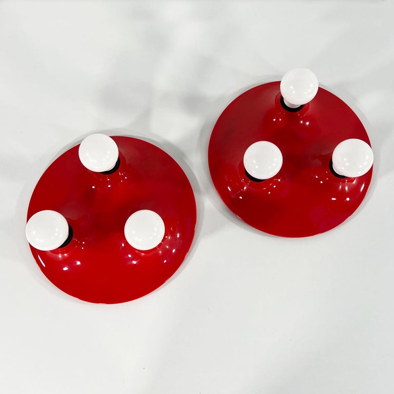 Red Triteti Wall Light by Vico Magistretti for Artemide, 1960s at 1stDibs