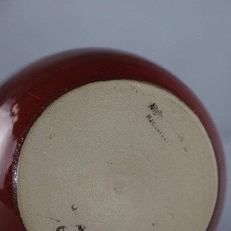 Red-Turquoise Abstract Glazed Ceramic Vase by Allgauer For Sale at 1stDibs