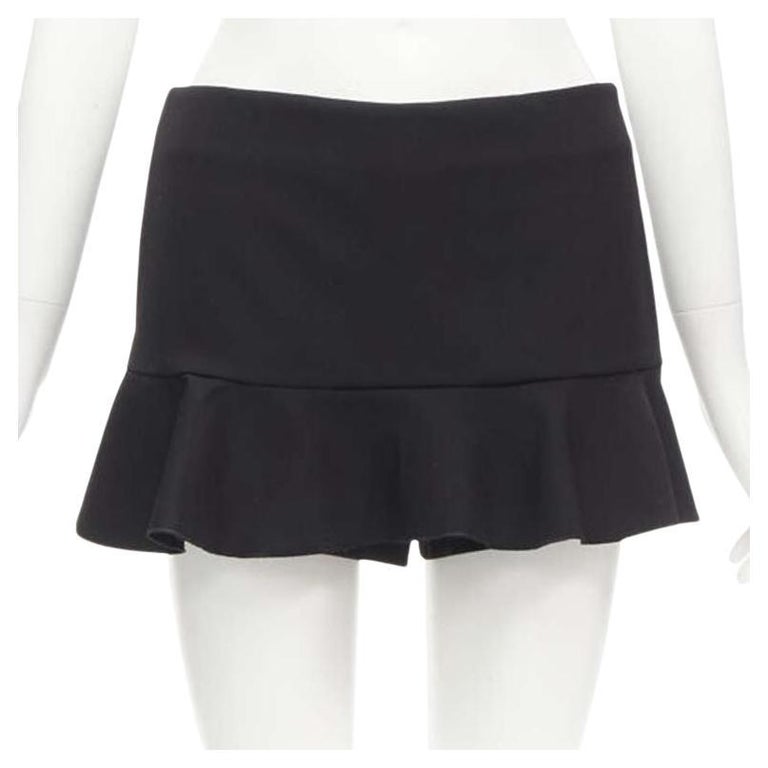 RED VALENTINO black frilly ruffle hem mid rise shorts skirts skorts ...