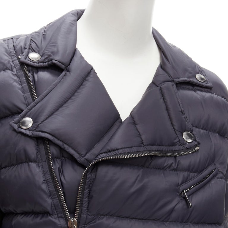 RED VALENTINO black nylon down feather padded biker jacket puffer IT40 ...