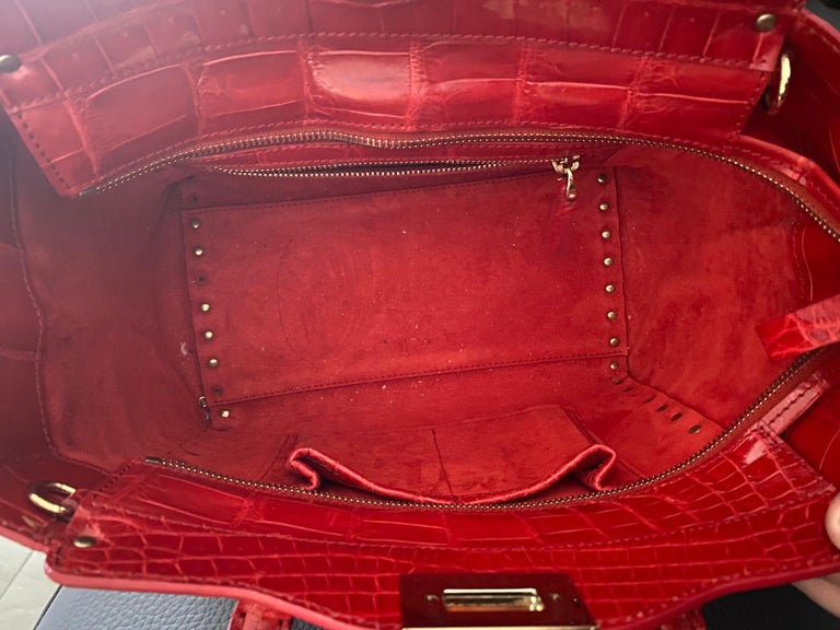 Red Valentino Rockstud crocodile bag For Sale at 1stDibs