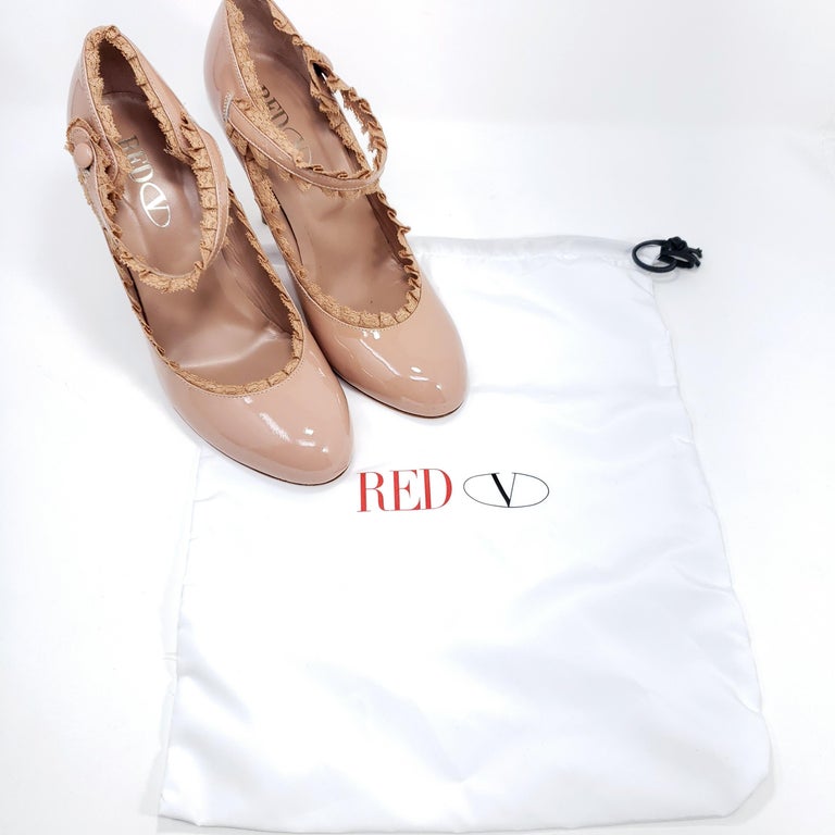 Red Valentino Slip On Stiletto Pink Leather Heels with Strap, Women's ...