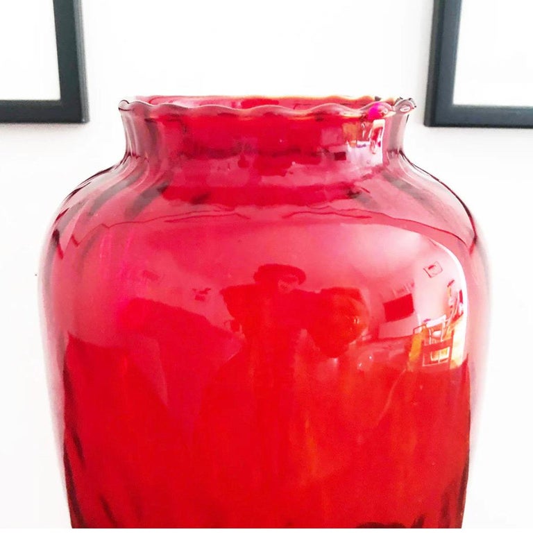 Red Vase in Murano Glass' 900, Antiques For Sale at 1stDibs