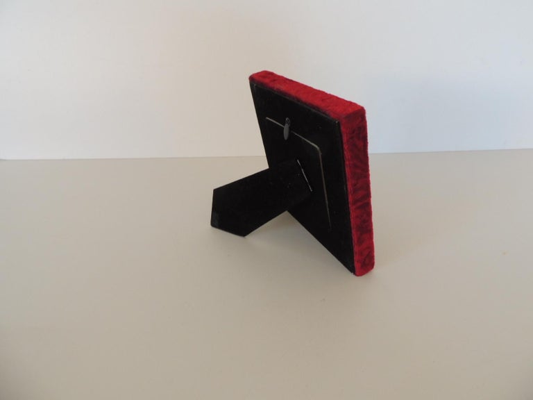 Red Velvet Gauffrage Decorative Picture Frame For Sale at 1stDibs